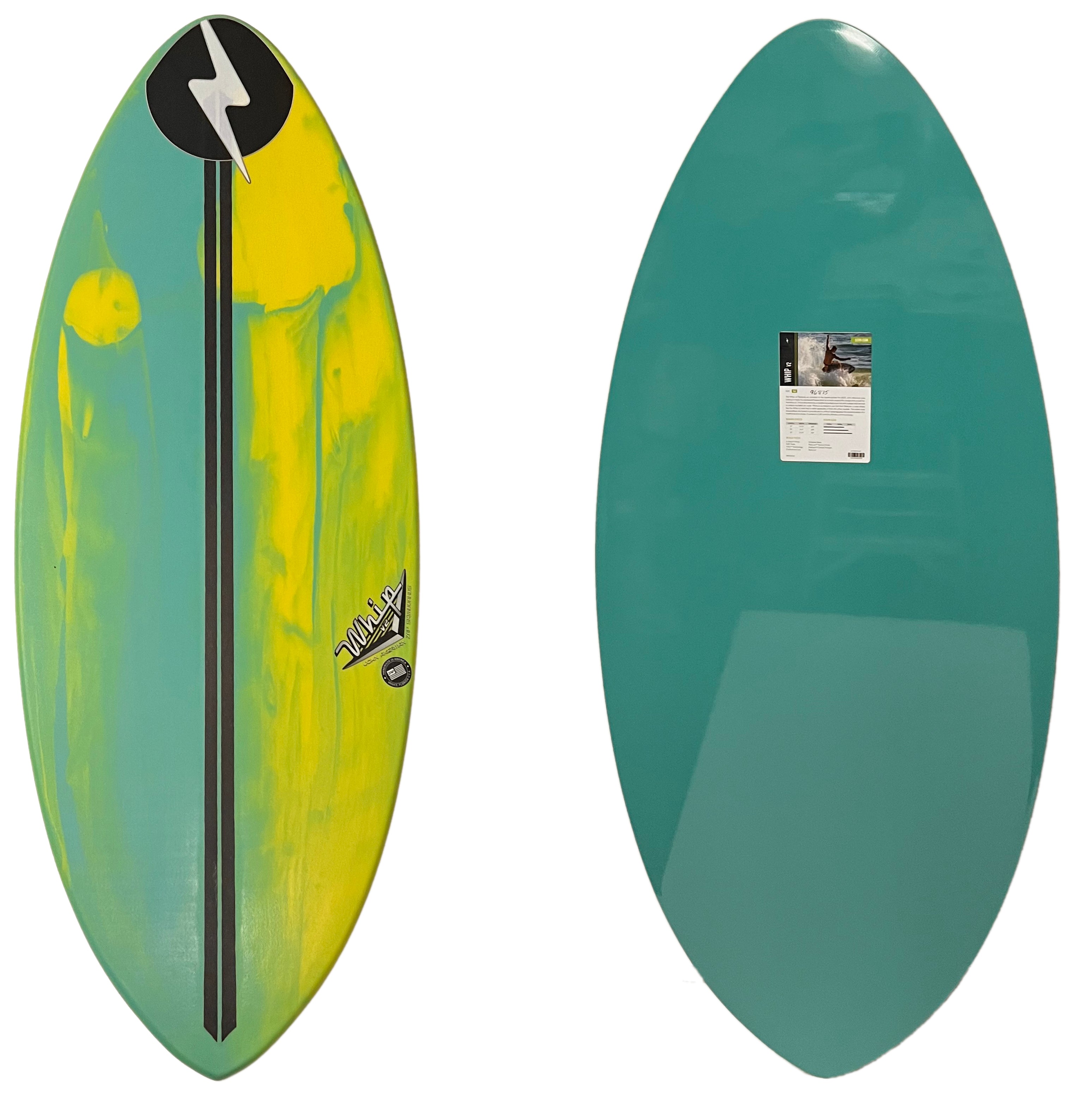 Zap Whip V2 56" Yellow/Teal Smear – Waterboyz