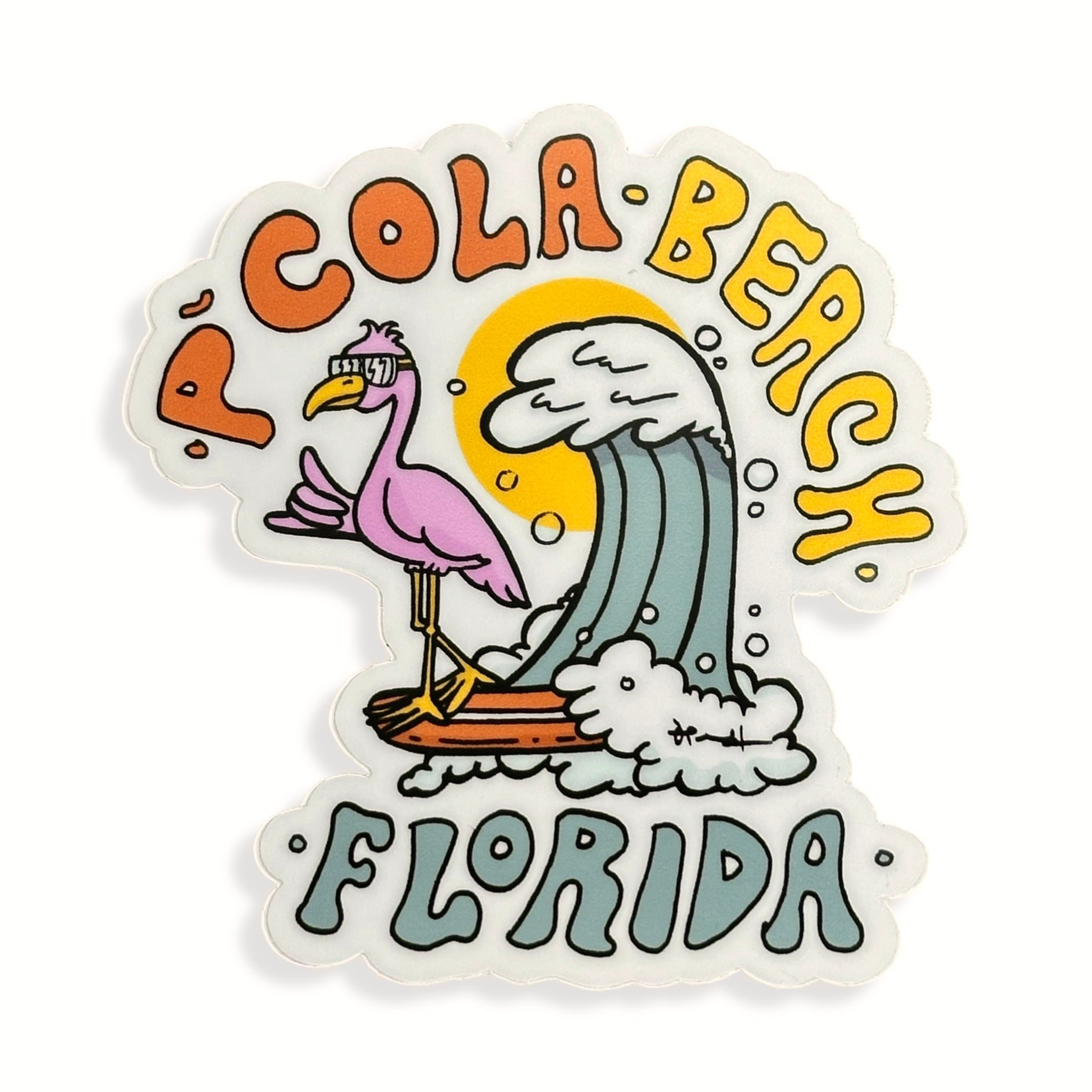 Flamingo Pcola Beach Sticker – Waterboyz