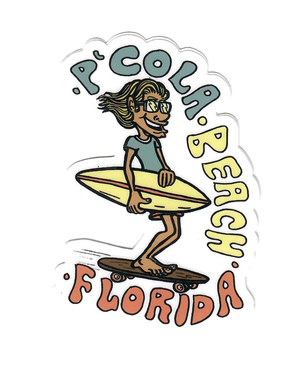 Pcola Skate Guy Sticker – Waterboyz